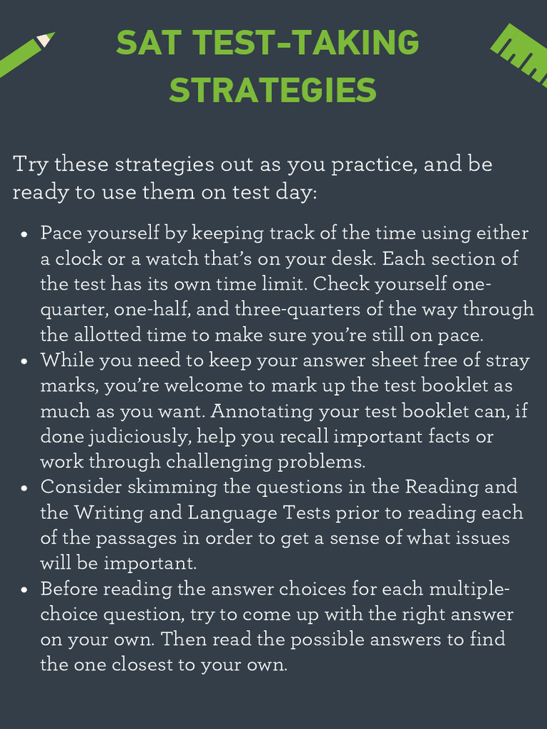 SAT Test Taking Strategies | PDF