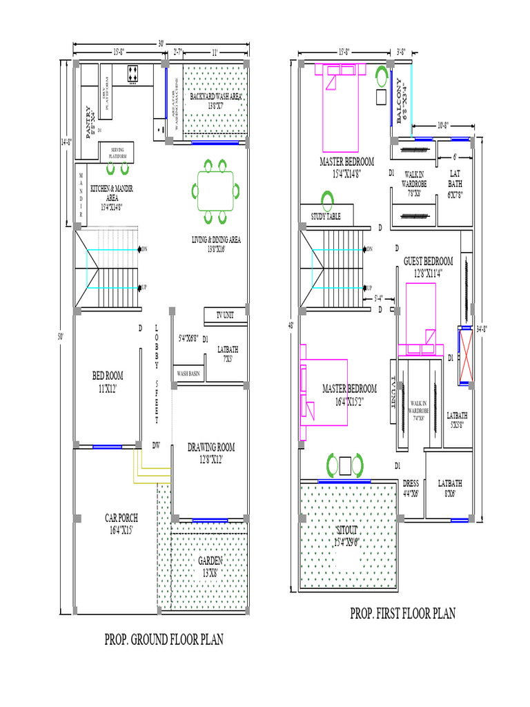 30X50 plan | PDF | Home | Room