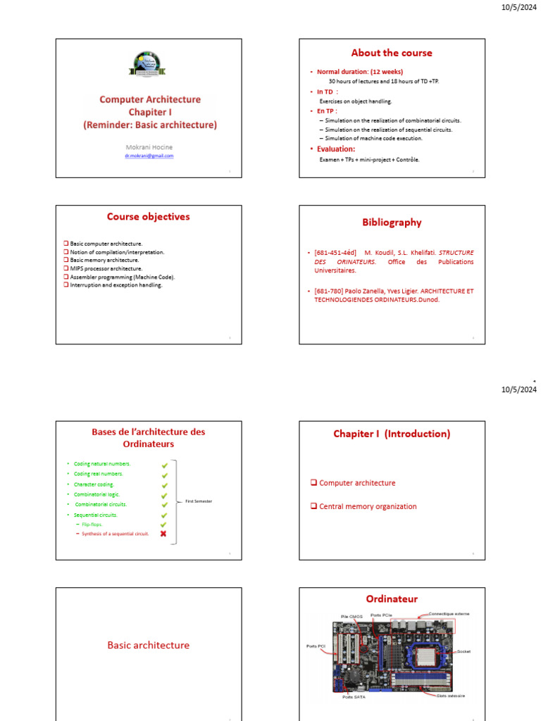 AO - Chapter1 Reminder Basic Architecture | PDF | Bit | Read Only Memory