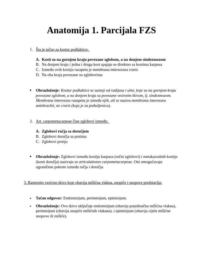 Anatomija 1 | PDF