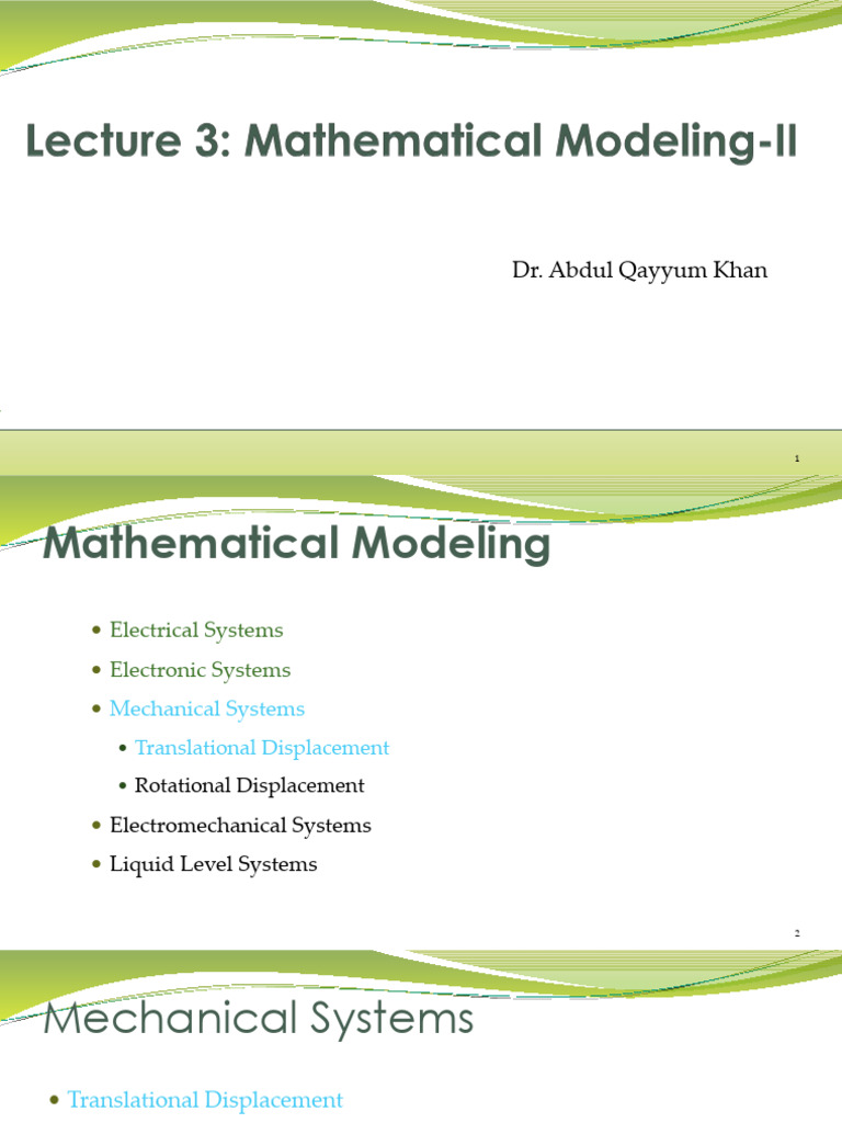 LCS - 04 - Mathematical Modeling of Mechanical Systems | PDF