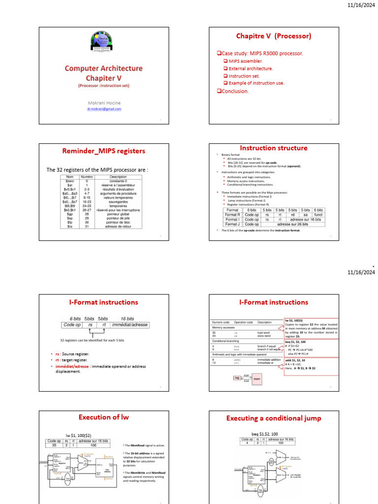 CH5 Processor Instruction Set | PDF | Central Processing Unit | Computer Architecture