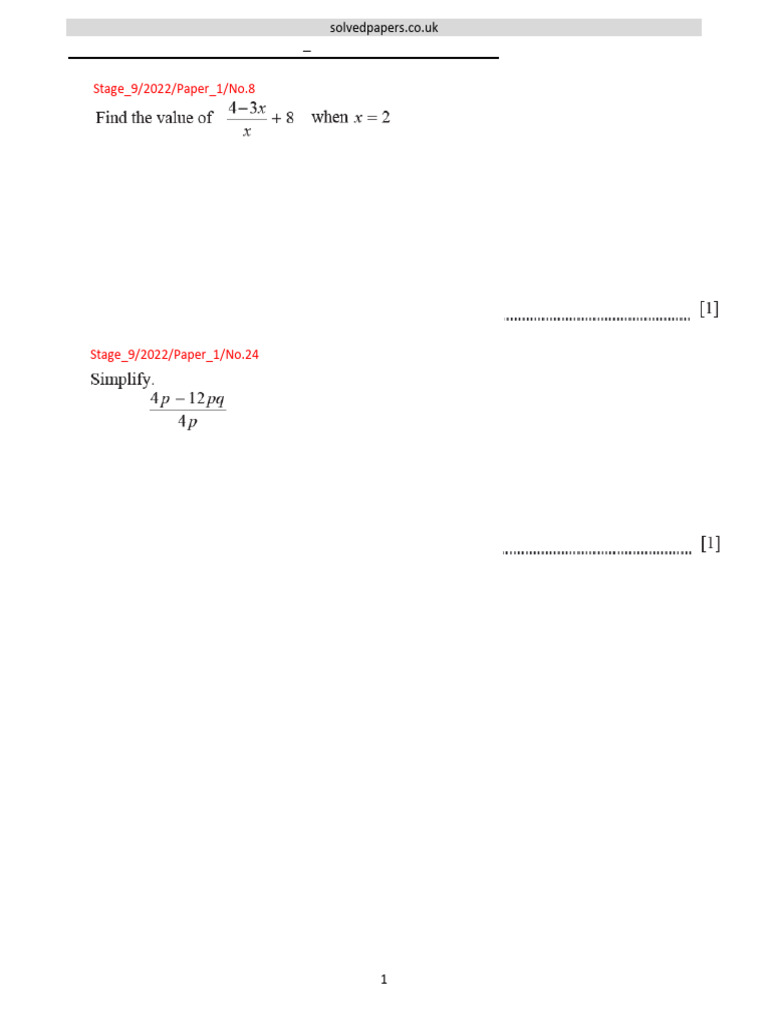 2022 Sequence Expressions and Formulae Checkpoint Sec 1 Progression Mathematics | PDF