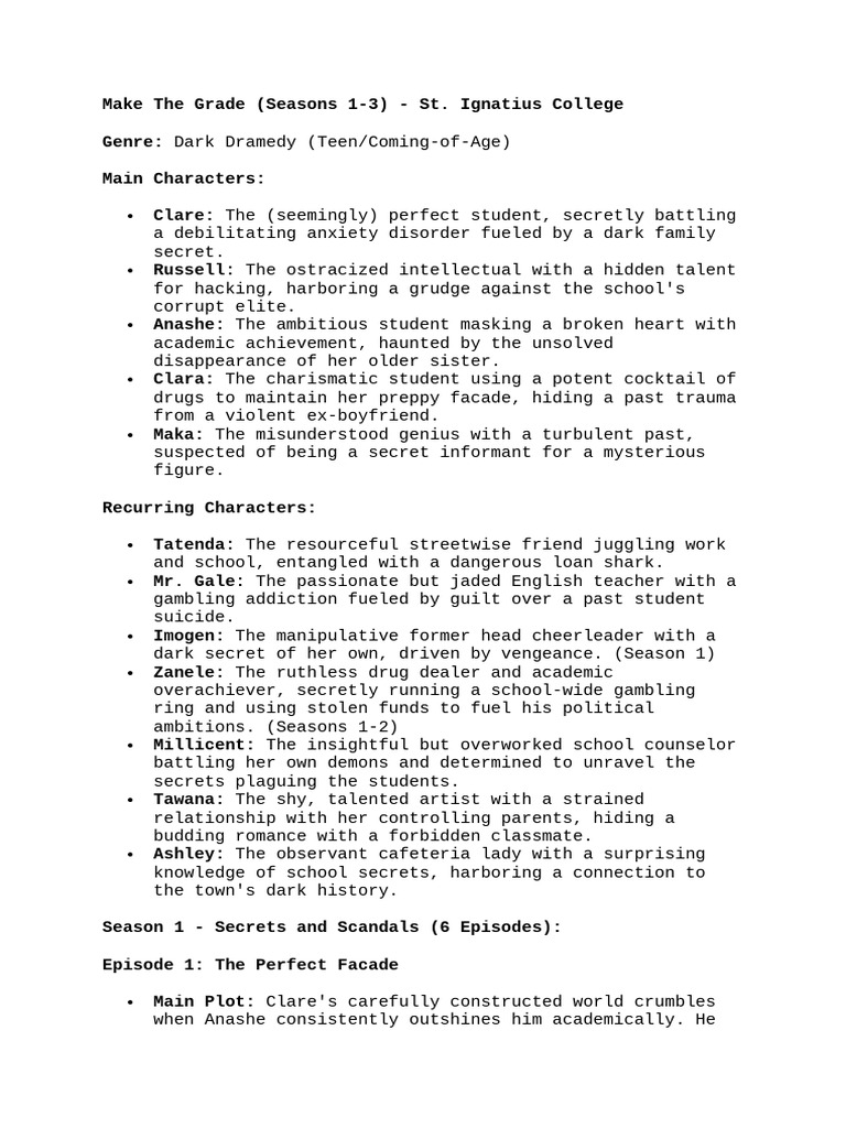 Make The Grade TV Series | PDF