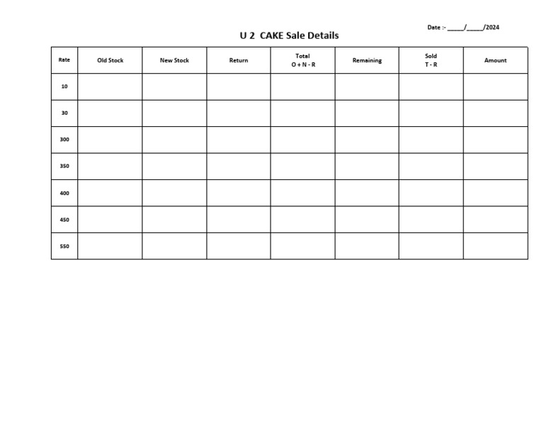 U2 Cake Sale Details | PDF