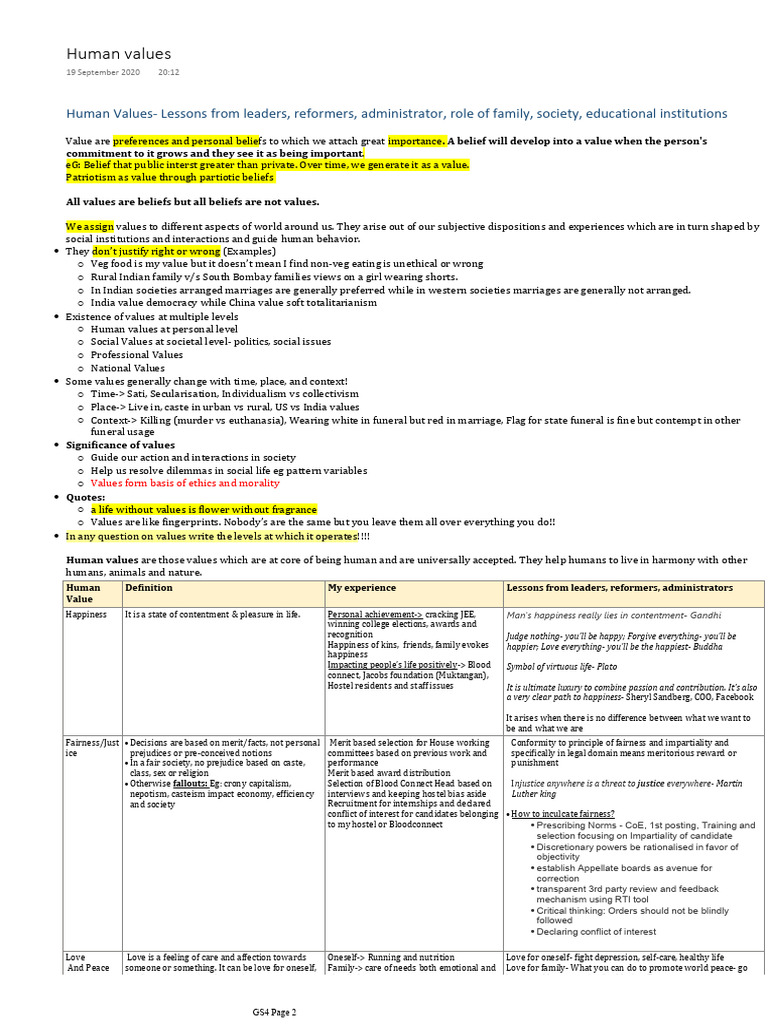 Ethics Notes | PDF | Truth | Forgiveness