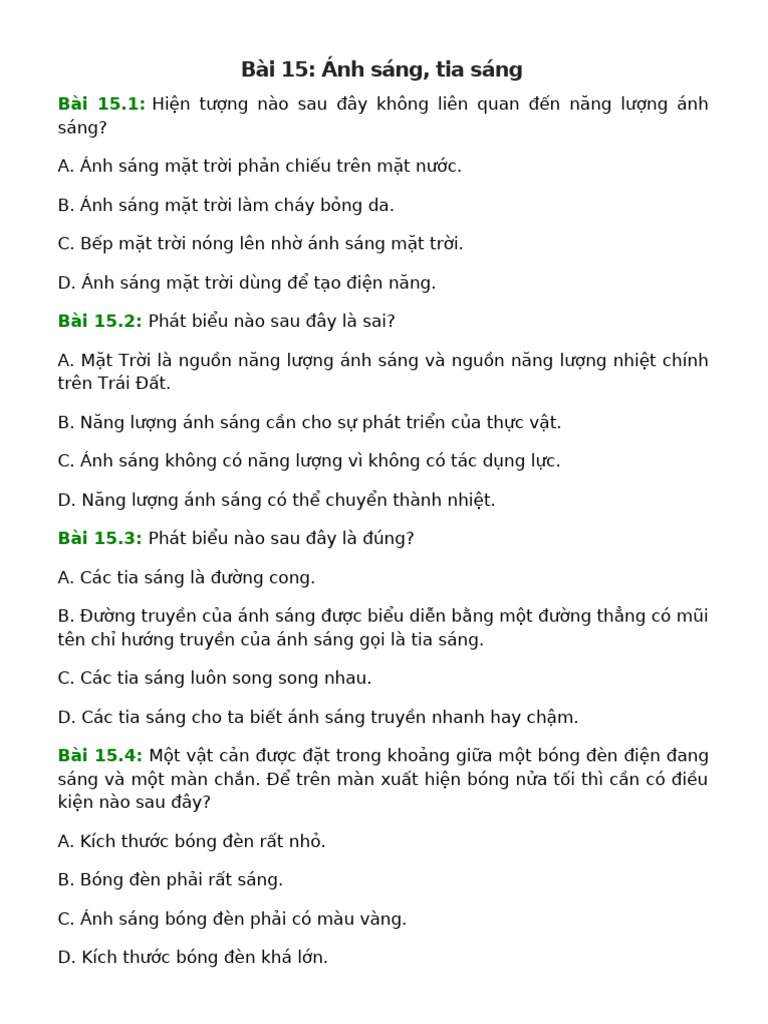 KHTN 7 - Bài 15 | PDF