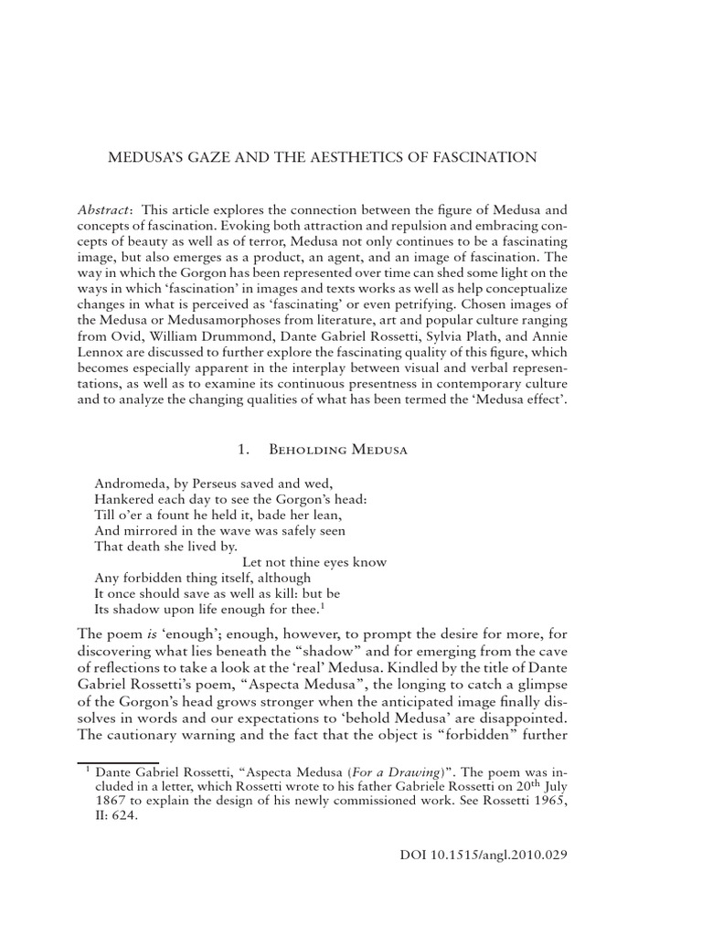 Medusa's Gaze and The Aesthetics of Fascination | PDF | Medusa