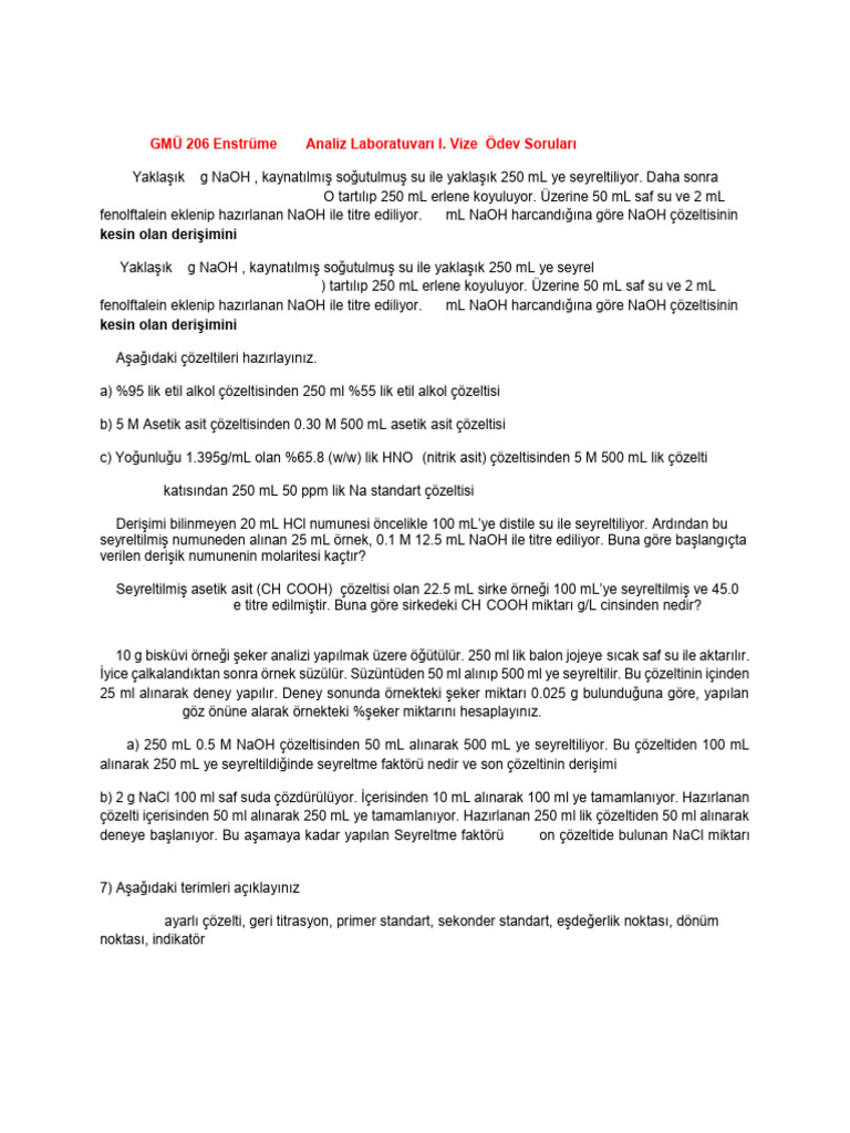 19 20 Bahar Enst Lab Vize Soruları | PDF