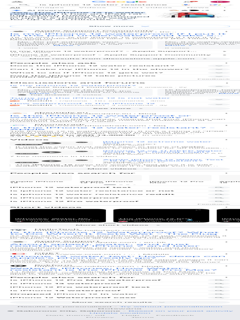 Is Iphone 12 Water Resistance - Google Search | PDF | I Phone | Apple Inc.