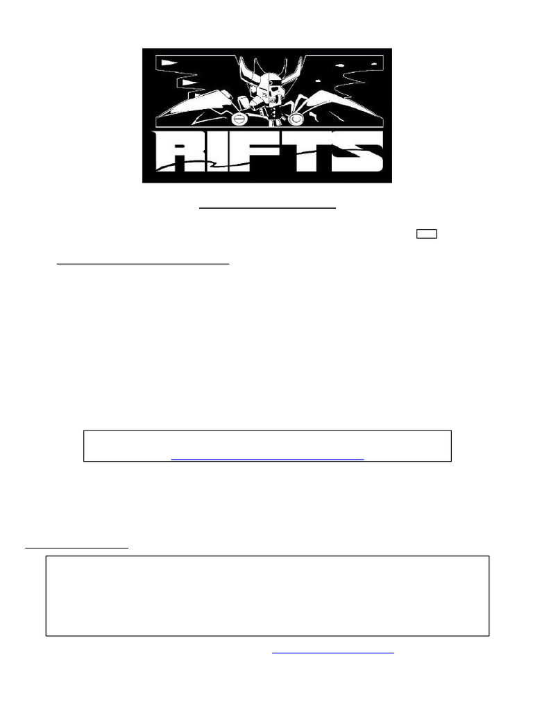 Rifts Character Sheet Template Pdf Role Playing Games Role