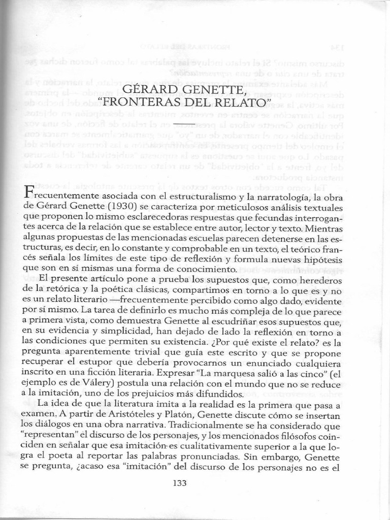 Fronteras Genette | PDF | Platón | Aristóteles