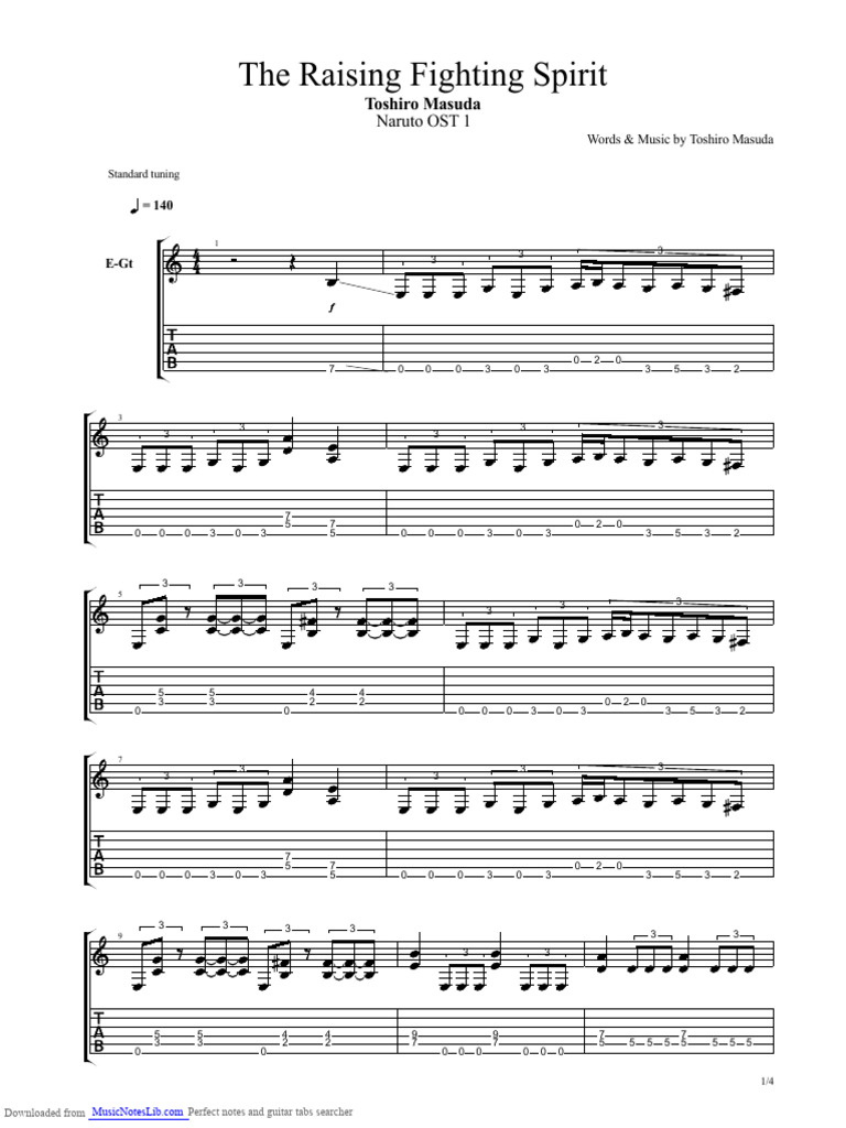 Naruto-The Raising Fighting Spirit | PDF | Guitar Family Instruments ...