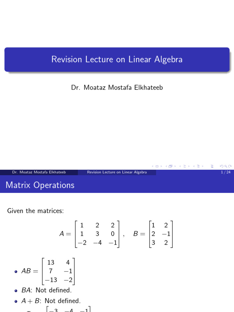 Math 3 Revision | PDF | Eigenvalues And Eigenvectors | Matrix (Mathematics)