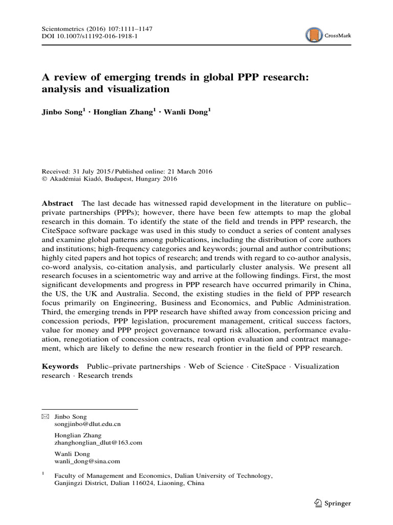 A Review of Emerging Trends in Global PPP Research - Analysis and ...