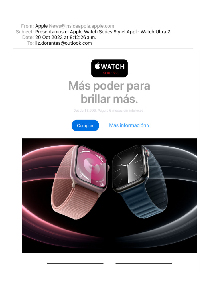 Presentamos El Apple Watch Series 9 y El Apple Watch Ultra 2 | PDF | Apple Inc. | Apple Watch