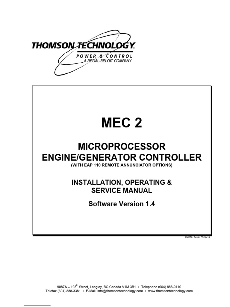 Manual Configuración MEC 2 v14 | PDF | Relay | Electrical Wiring