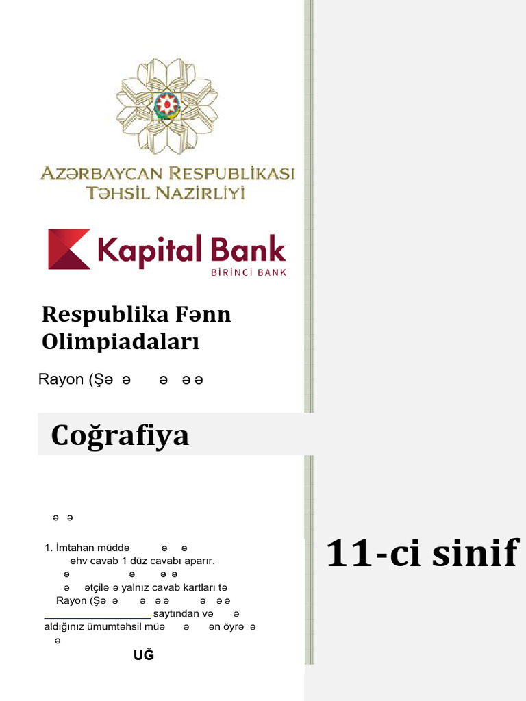 RFO I Cografiya Az 11 | PDF