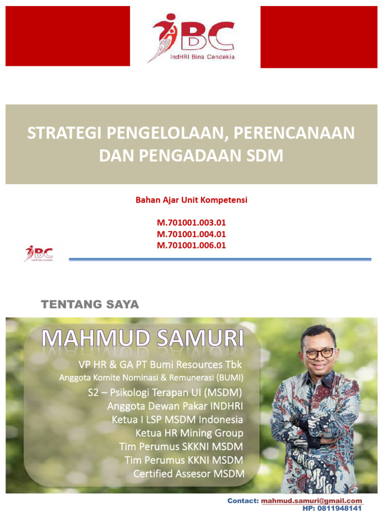 Strategi Dan Perencanaan Pengelolaan SDM (Mahmud) | PDF
