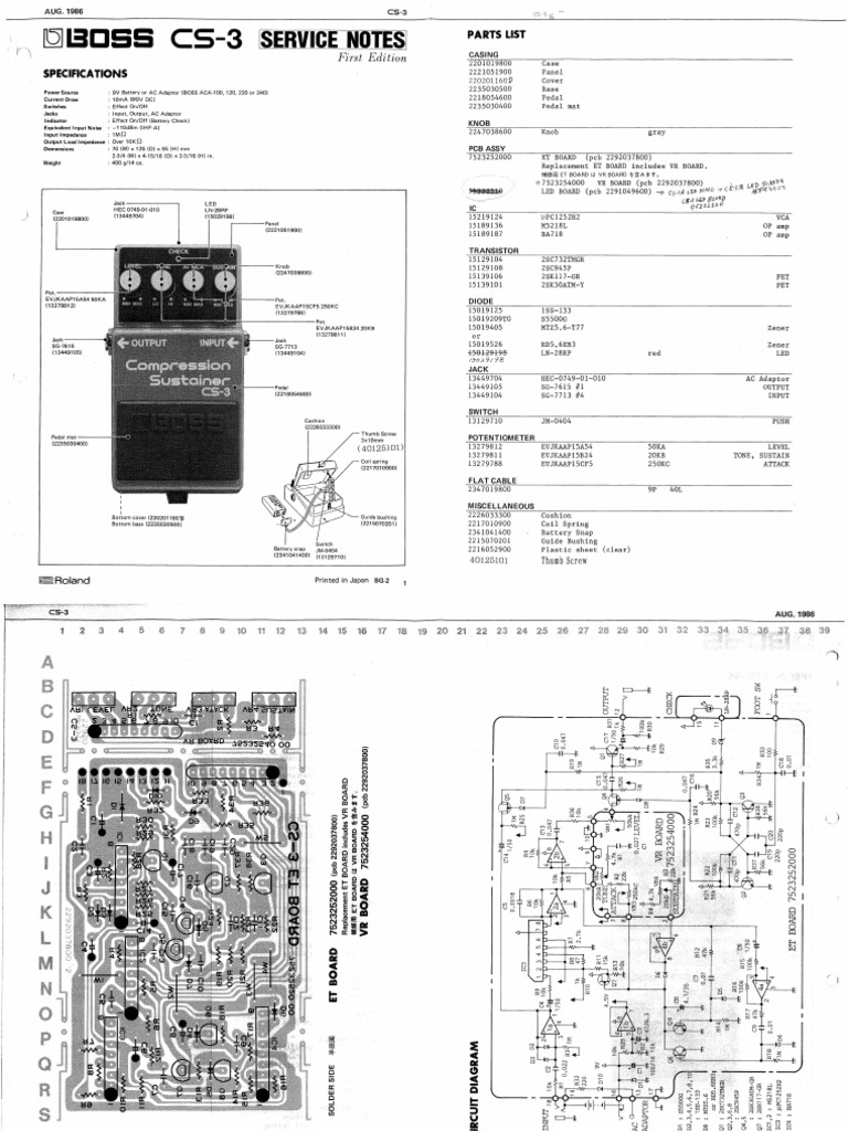 BOSS CS3 ServiceNotes | PDF
