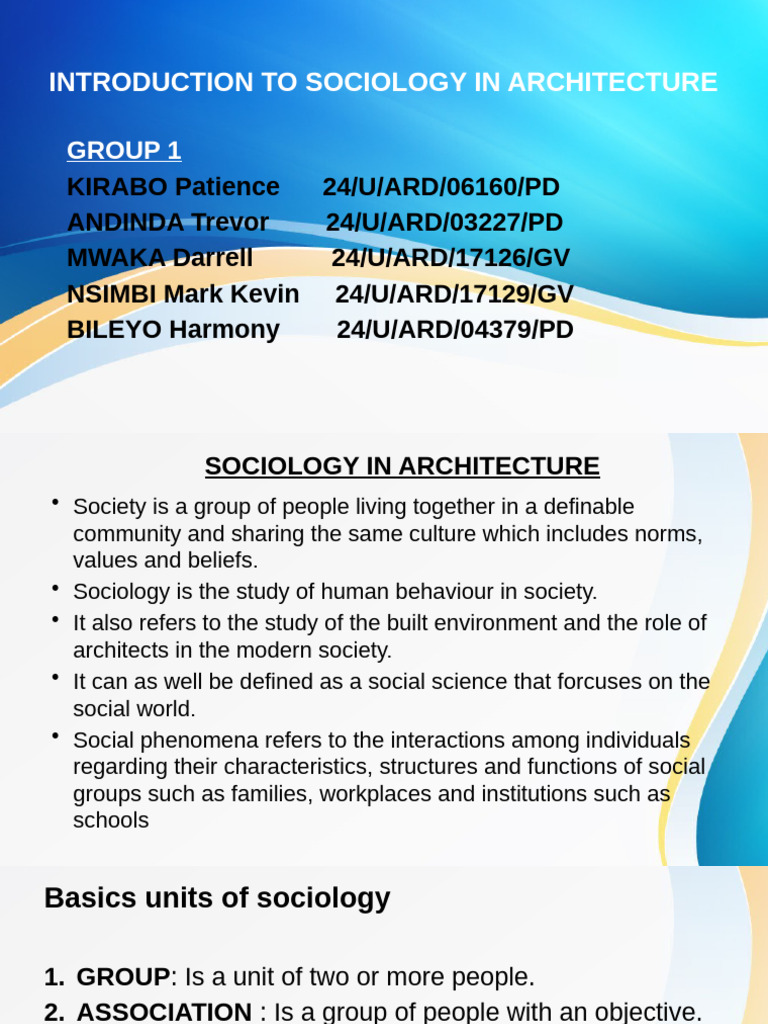 Sociology's Role in Architecture Design | PDF | Society | Sociology