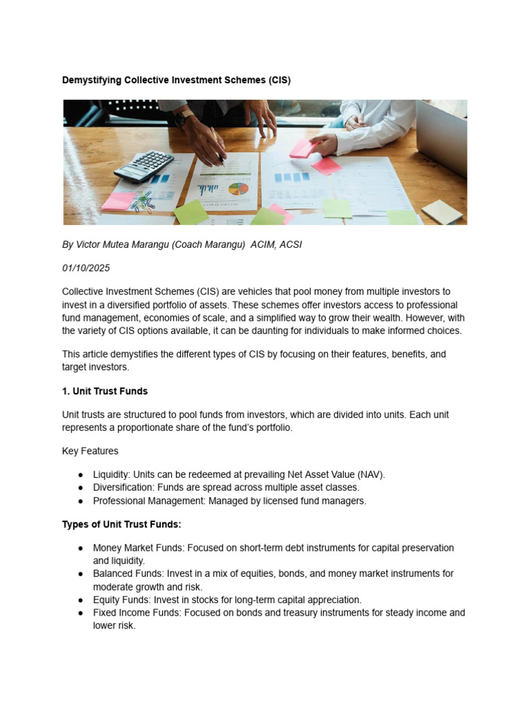 Demystifying Collective Investment Schemes | PDF | Investment Fund ...