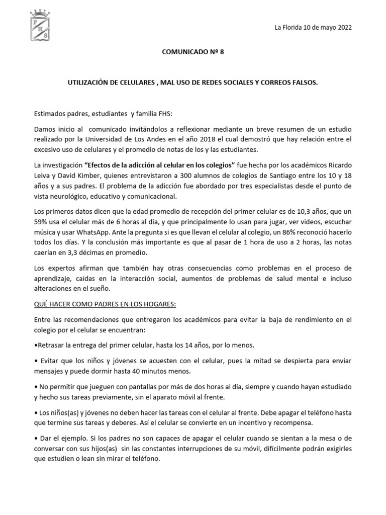 Comunicado Celulares | PDF | Teléfonos móviles | Telefonía móvil