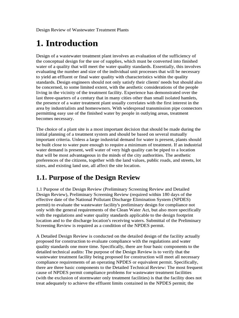 Wastewater Treatment Design Review Guide | PDF | Clean Water Act ...