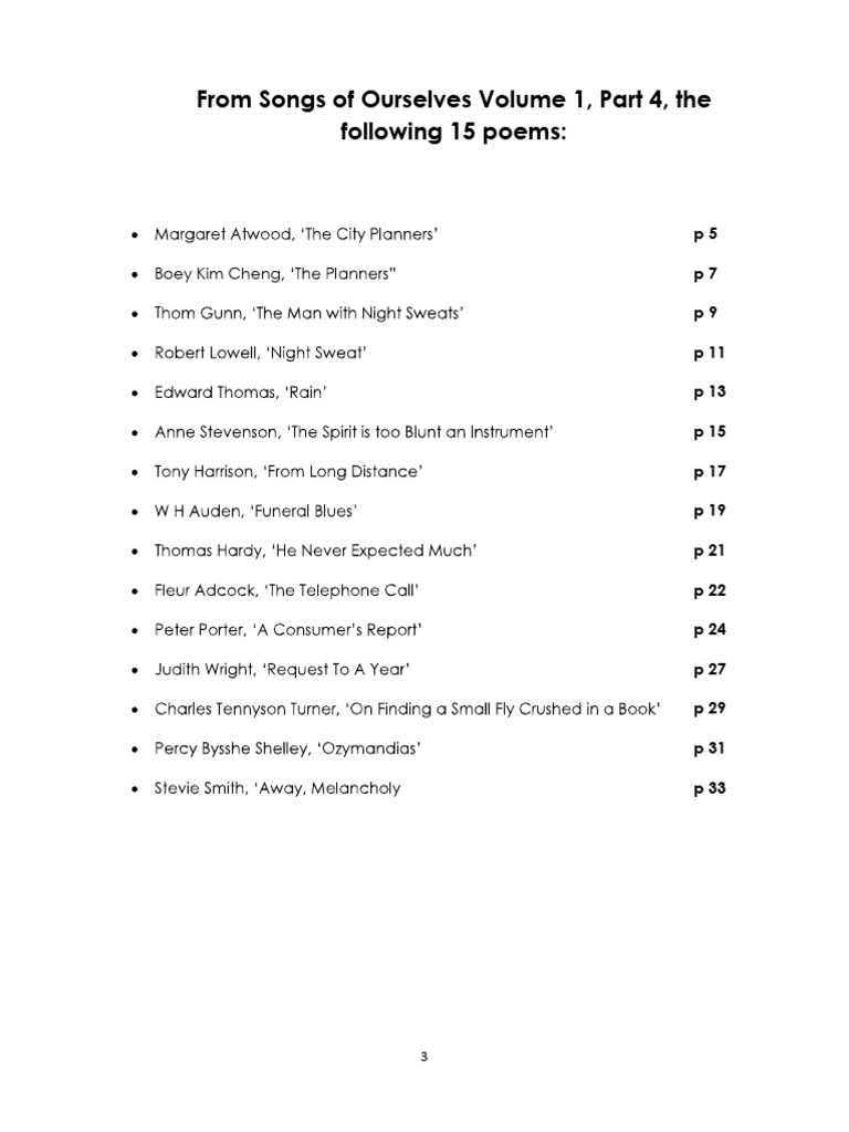 Full Anthology - CIE 2023 25 - Songs of Ourselves - Vol. 1 - Part 4 | PDF