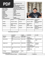 Biodata Form Student | PDF