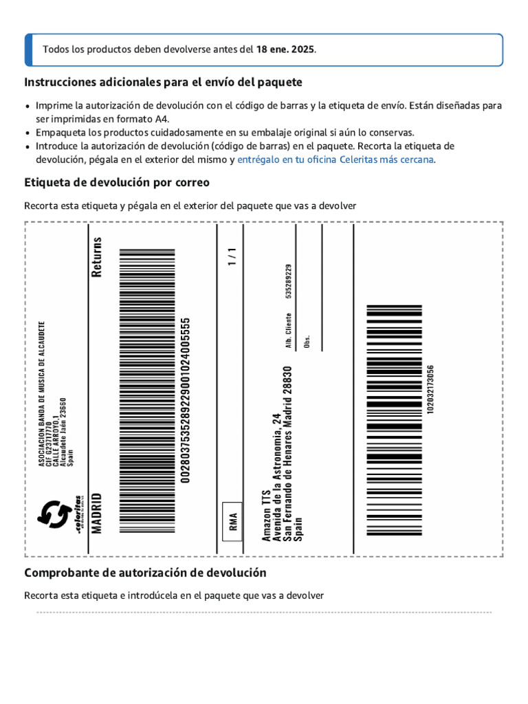 Centro de Devoluciones | PDF