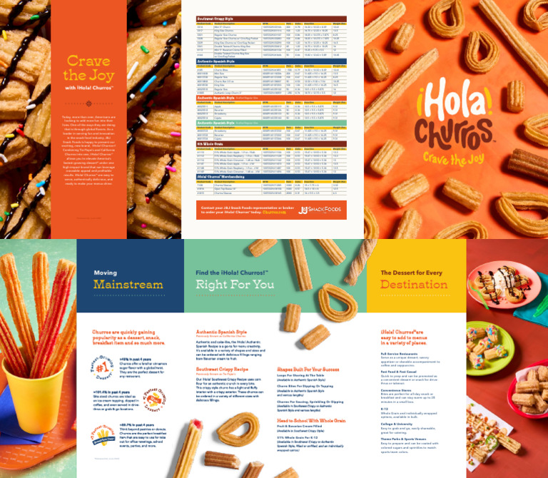 Hola Churros Full Line Brochure | PDF | Menu | Desserts