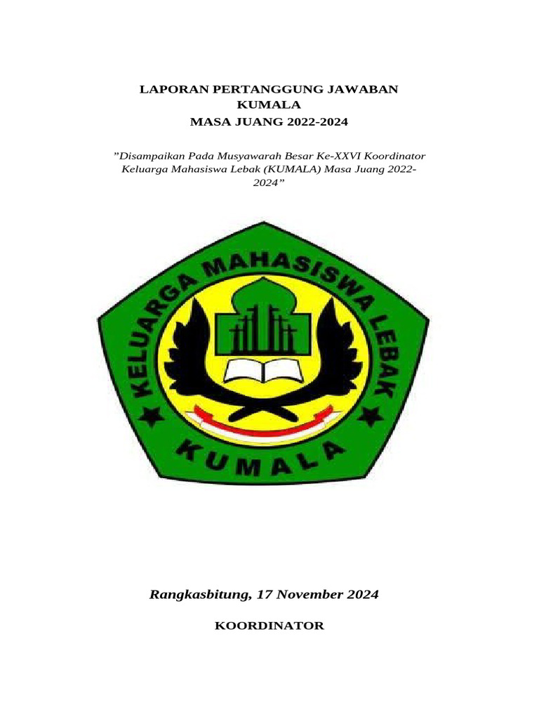 LPJ Ketua Umum Kumala | PDF