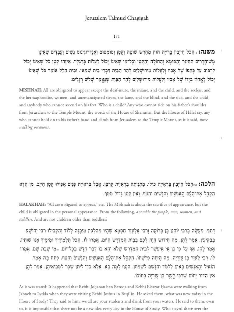 Jerusalem Talmud Chagigah | PDF