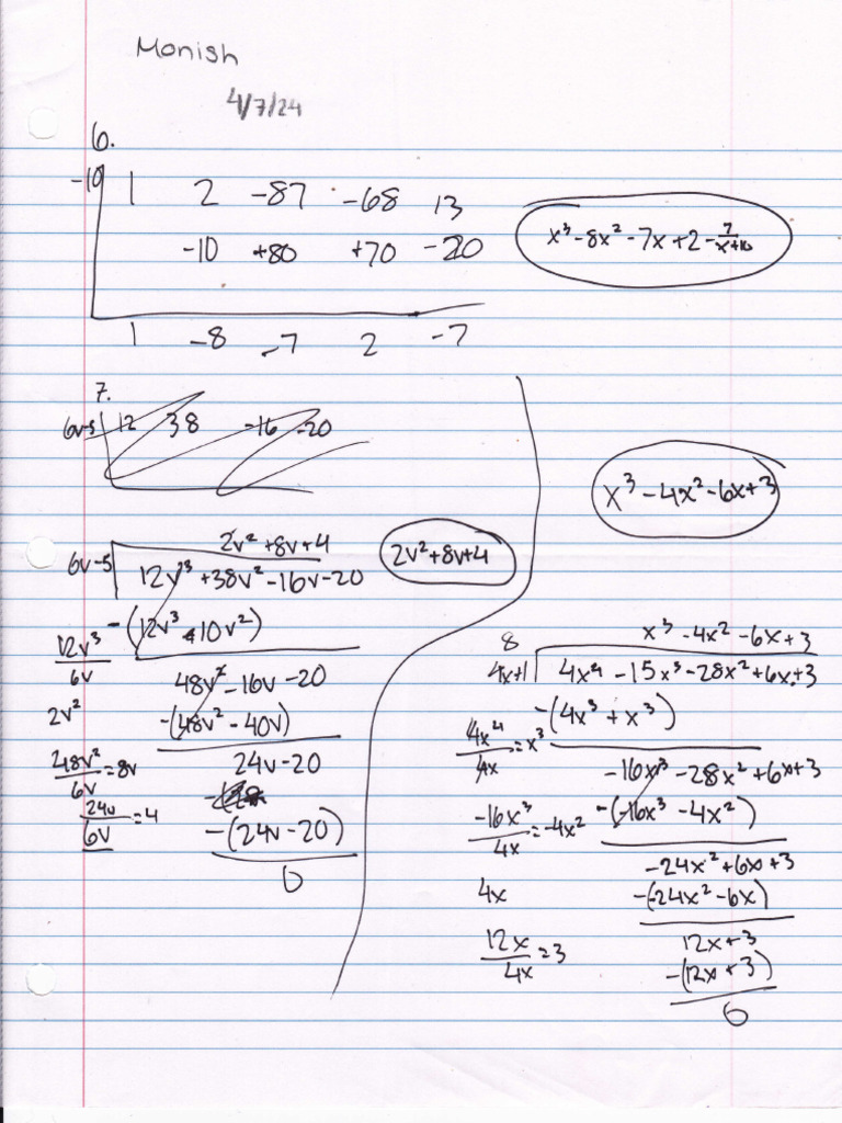 Monish Math Assignment April 7th | PDF