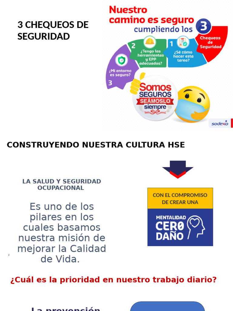 Tres chequeos de seguridad Sodexo | PDF