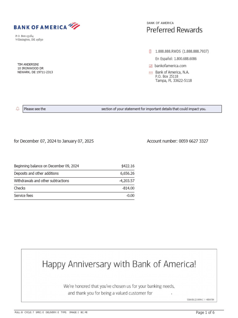 Boa Statement | PDF | Credit Card | Deposit Account