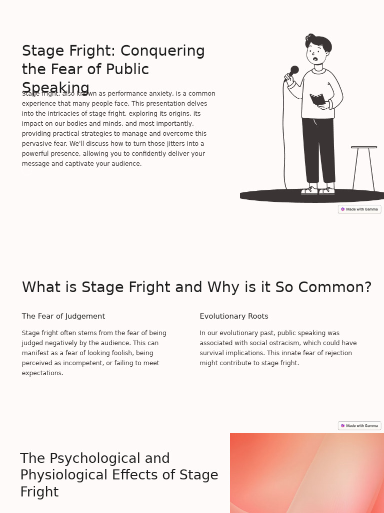 Stage Fright Conquering The Fear of Public Speaking | PDF | Fear | Emotions
