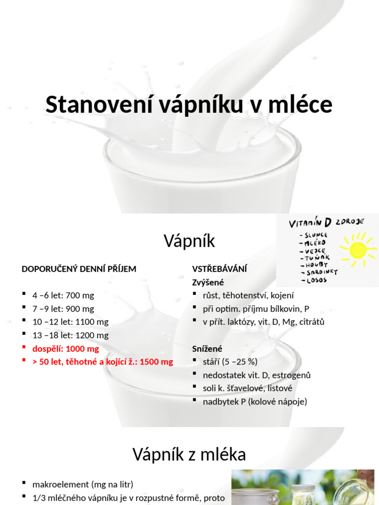 Stanovení Obsahu Vápníku V Mléce | PDF