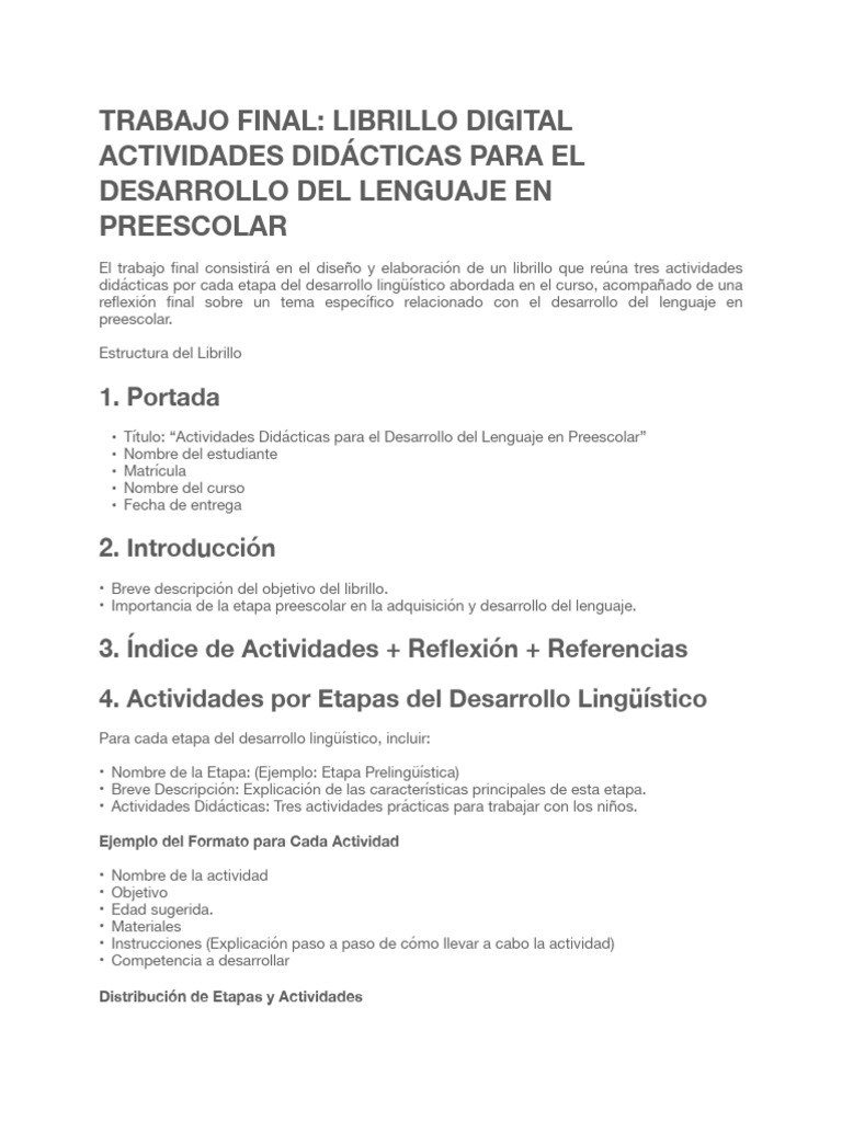 TF Librillo | PDF | Educación de la primera infancia | Aquisición de idioma