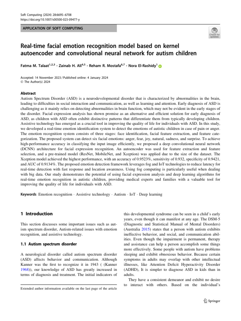 Real-Time Emotion Recognition for Autism | PDF | Autism Spectrum ...