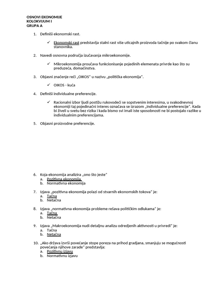 Osnovi Ekonomije | PDF