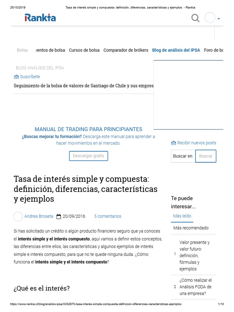 Tasa de Interés Simple y Compuesta - Definición, Diferencias ...