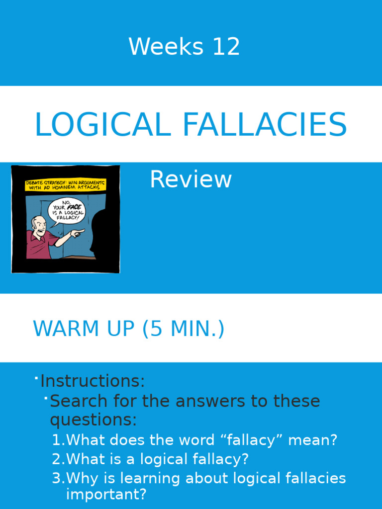 Intro To Logical Fallacies-Part 1 | PDF | Fallacy | Argument
