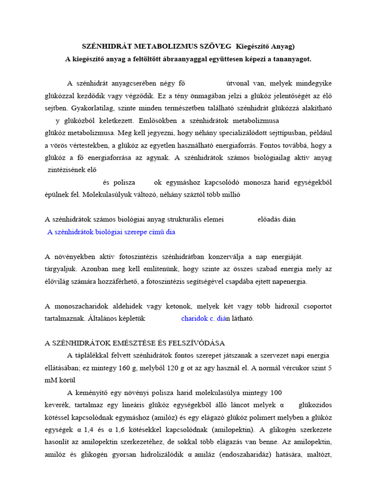 06 07 Szenhidrat Szoveg | PDF