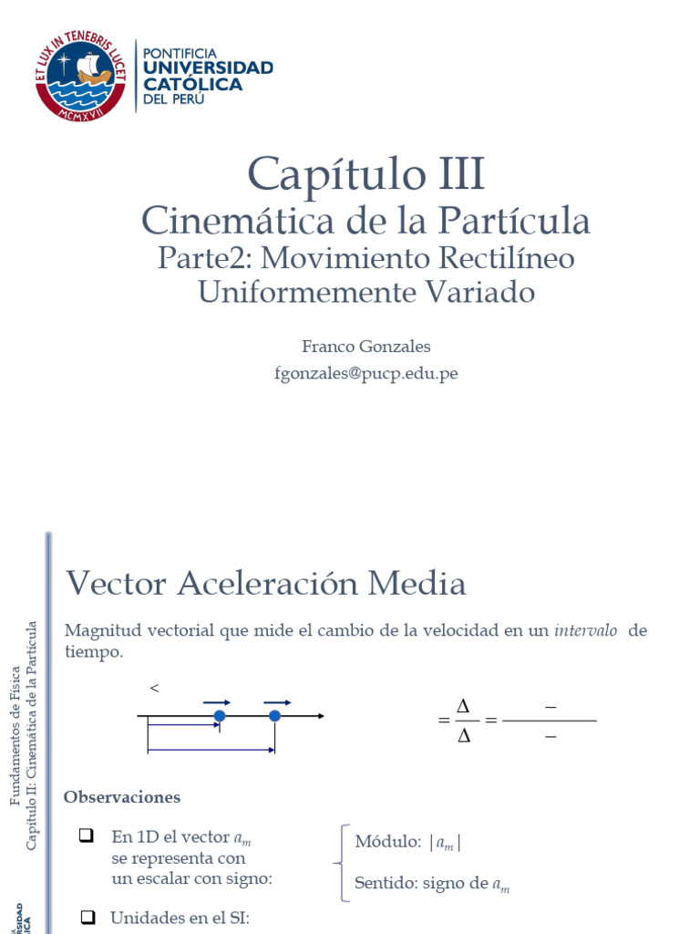 Movimiento RectilÃ Neo Uniformemente Variado | PDF | Cinemática | Aceleración