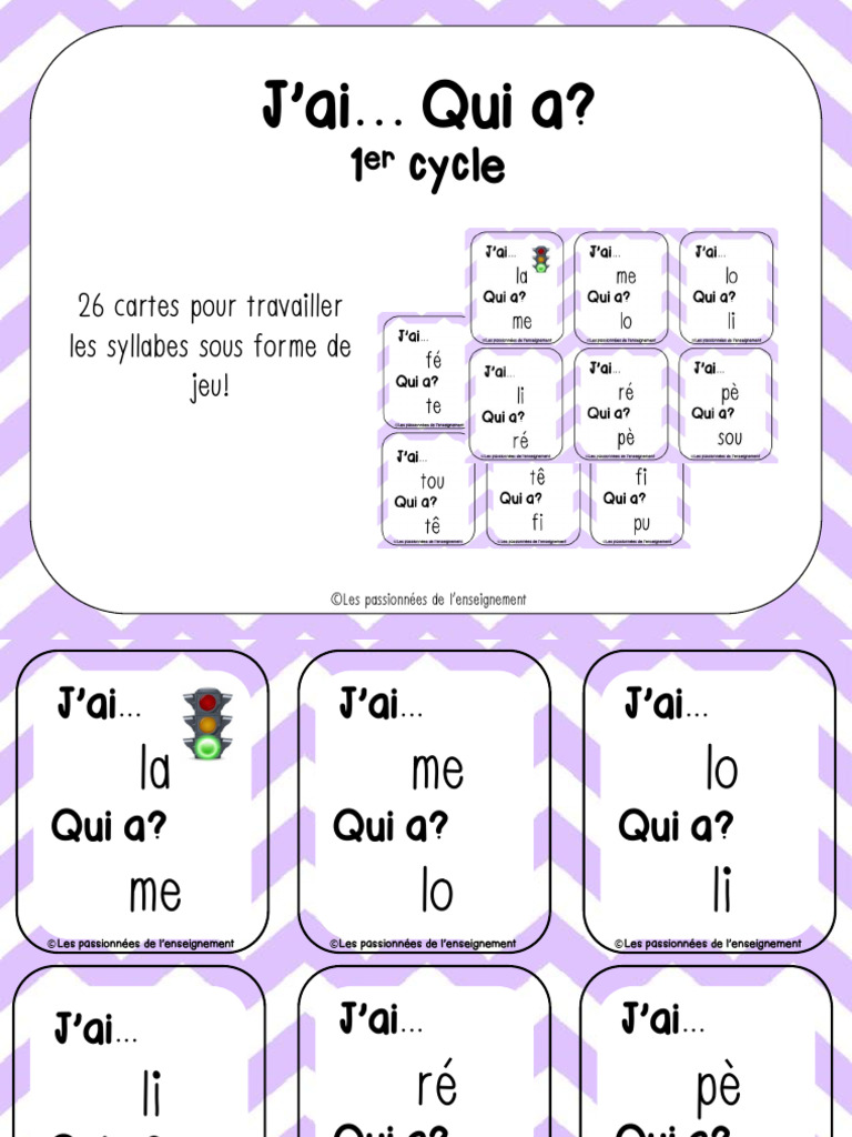 Cartes de syllabes pour le 1er cycle | PDF