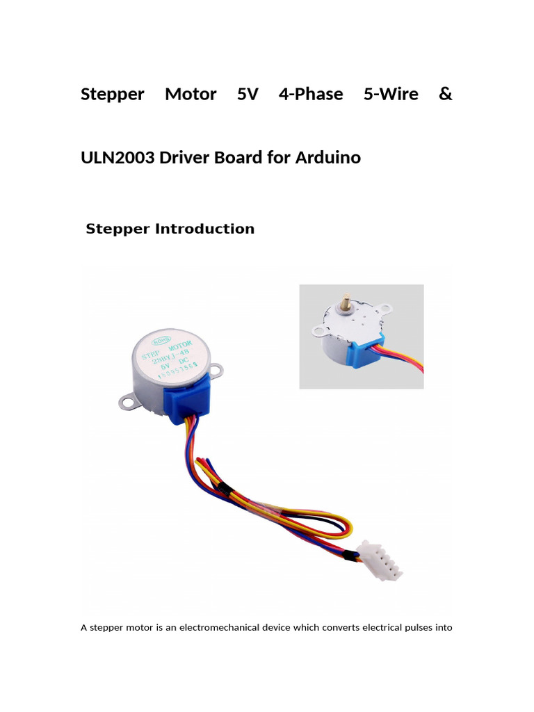 ULN2003 Stepper Motor Driver Guide | PDF | Electric Motor | Electrical ...