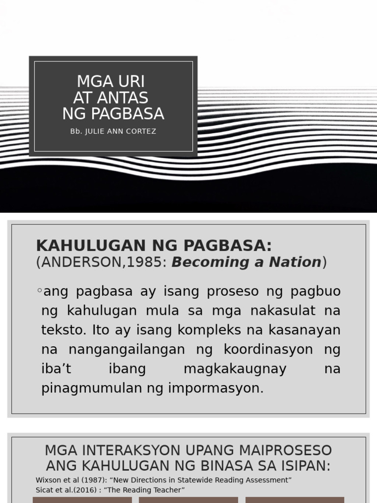 Pagbasa Uri at Antas | PDF