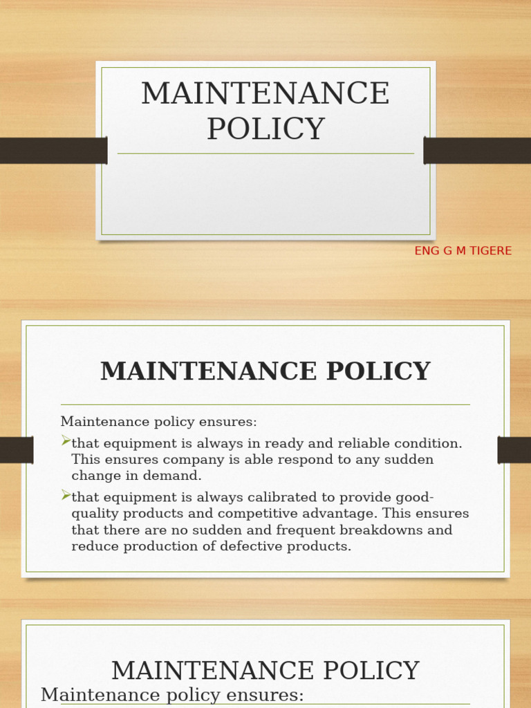 Maintenance Policy | PDF